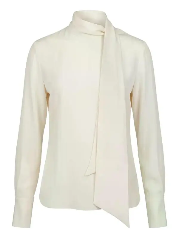 Valentino Garavani Pussy-bow Long-sleeve Shirt - Neutrals