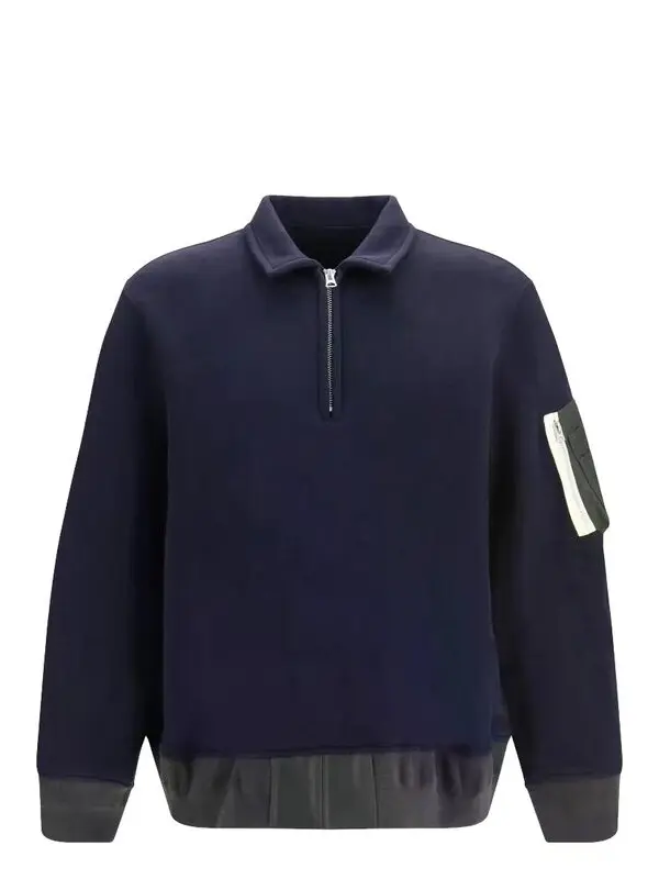 Sacai Half-zip Polo Shirt - Blue