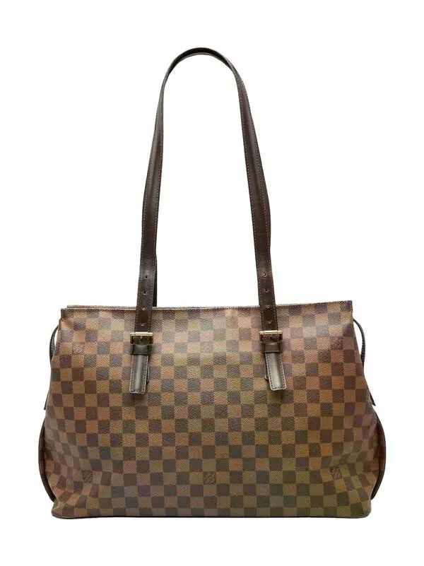 LOUIS VUITTON 1997 Damier Ebene Chelsea Shoulder Bag - Brown