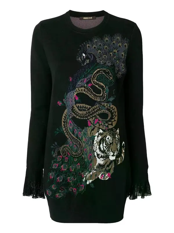 Roberto Cavalli Longline Sweater - Black