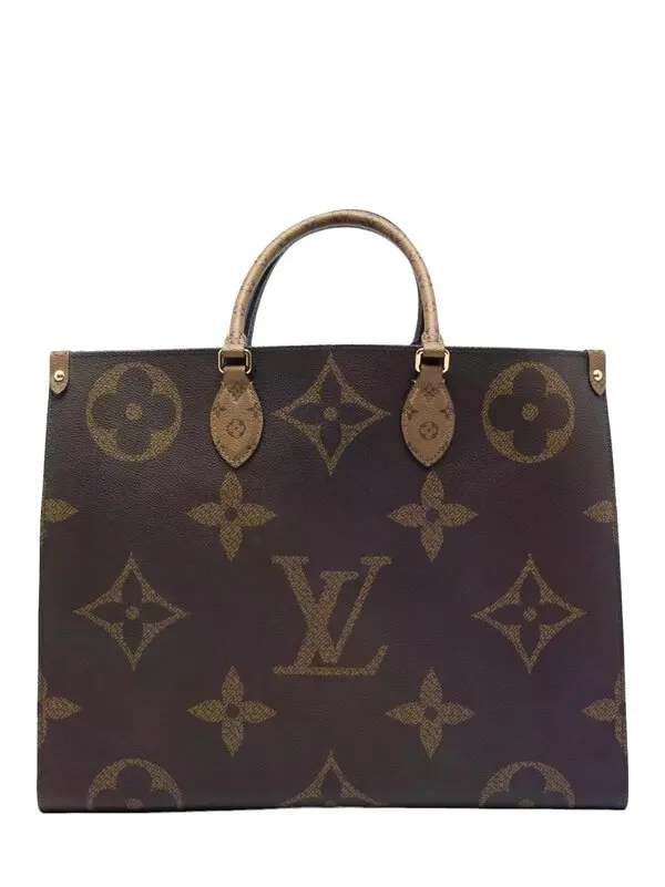 LOUIS VUITTON Monogram Reverse Giant Onthego Gm Satchel - Brown