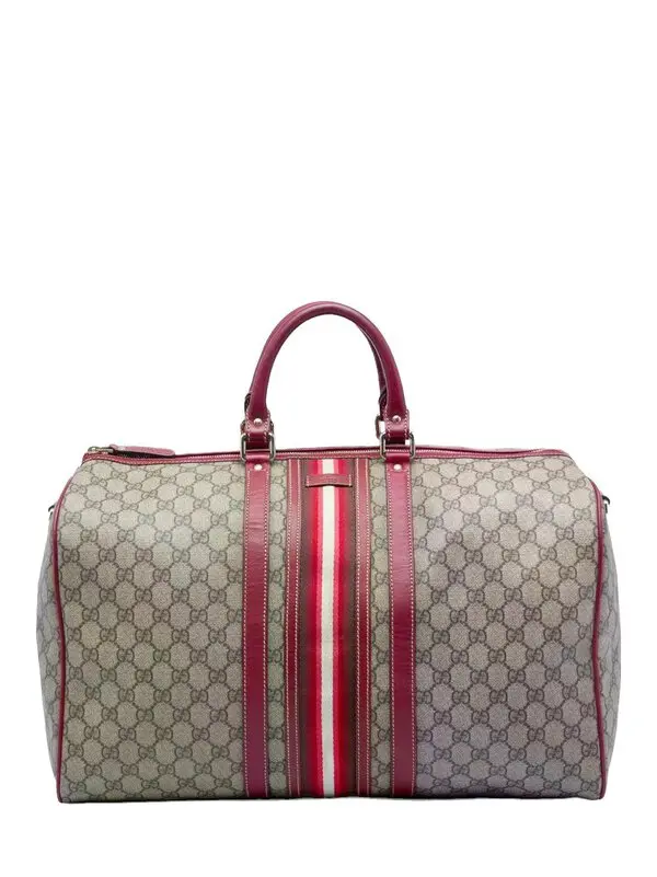 Gucci Gg Supreme Web Travel Bag - Neutrals