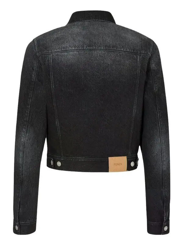 Fendi Denim Jacket With Faded Effect - Black