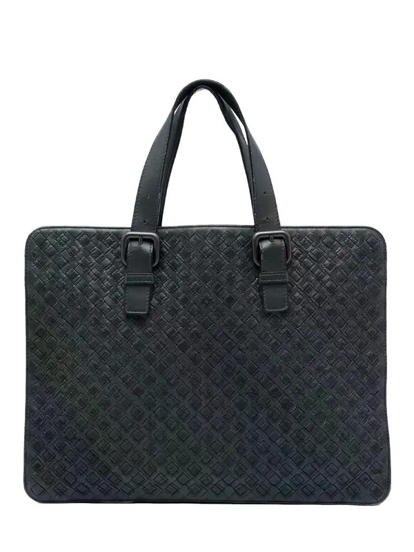 Bottega Veneta Woven Leather Briefcase - Grey