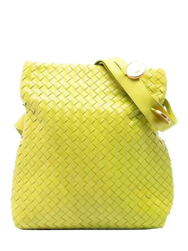 Bottega Veneta Nappa Intrecciato Fold Crossbody Bag - Yellow