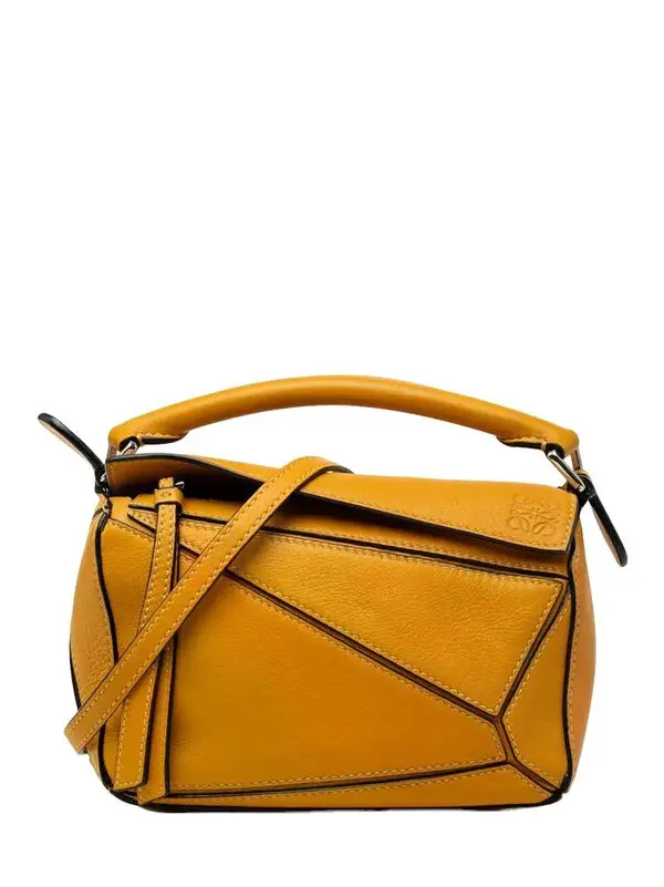 Loewe Mini Calfskin Puzzle Satchel - Yellow
