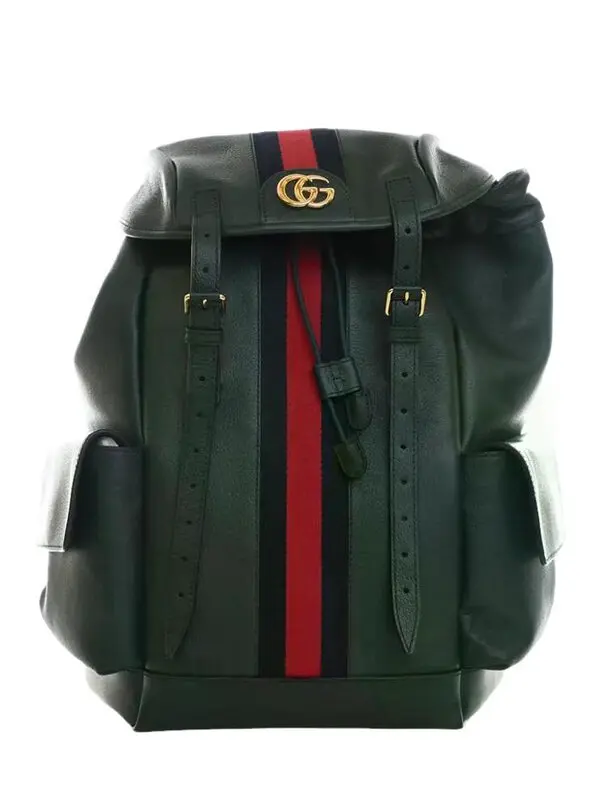 Gucci Calfskin Web Ophidia Backpack - Green