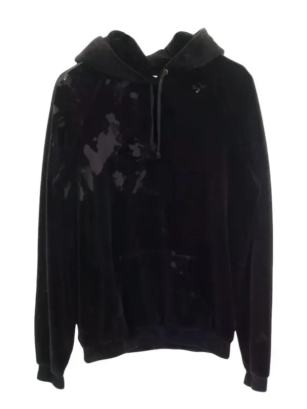 Saint Laurent 2000s Velour-texture Hoodie - Black