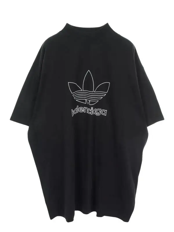 Balenciaga 2010s Trefoil-print Oversized T-shirt - Black