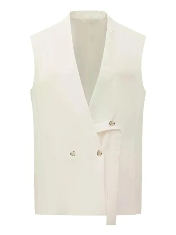 BOSS Double-breasted Sleeveless Waistcoat - Neutrals