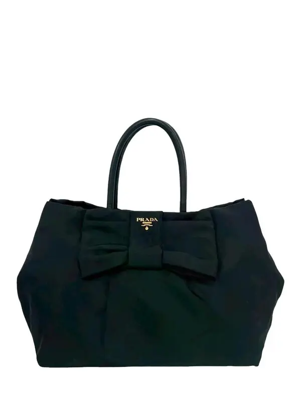 Prada 2013-2026 Tessuto Fiocco Bow Handbag - Black