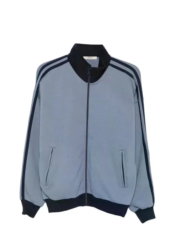 6397 Side-stripe Zip-fastening Sweatshirt - Blue