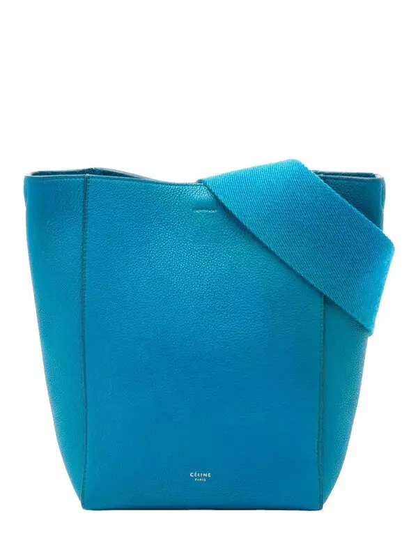 Celine Small Soft Grained Calfskin Seau Sangle Bucket Bag - Blue