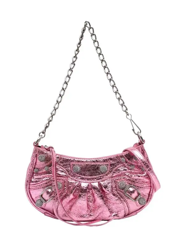 Balenciaga 2022 Mini Metallic Lambskin Le Cagole Satchel - Pink