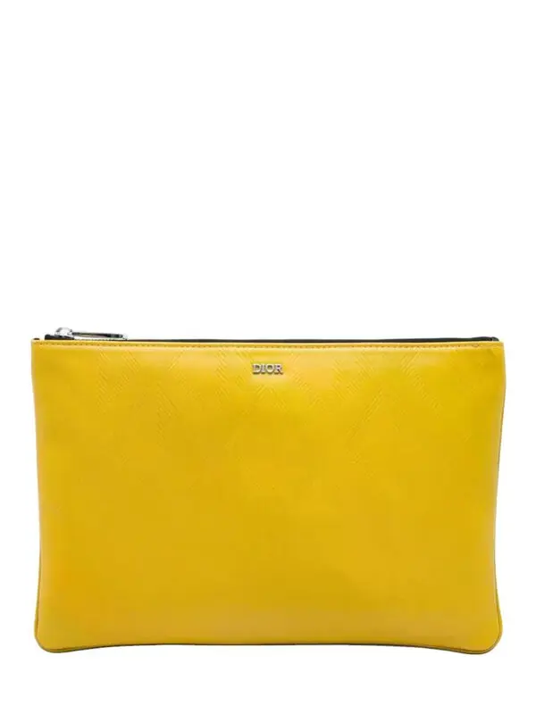 Dior 2022 Cd Diamond Clutch Bag - Yellow