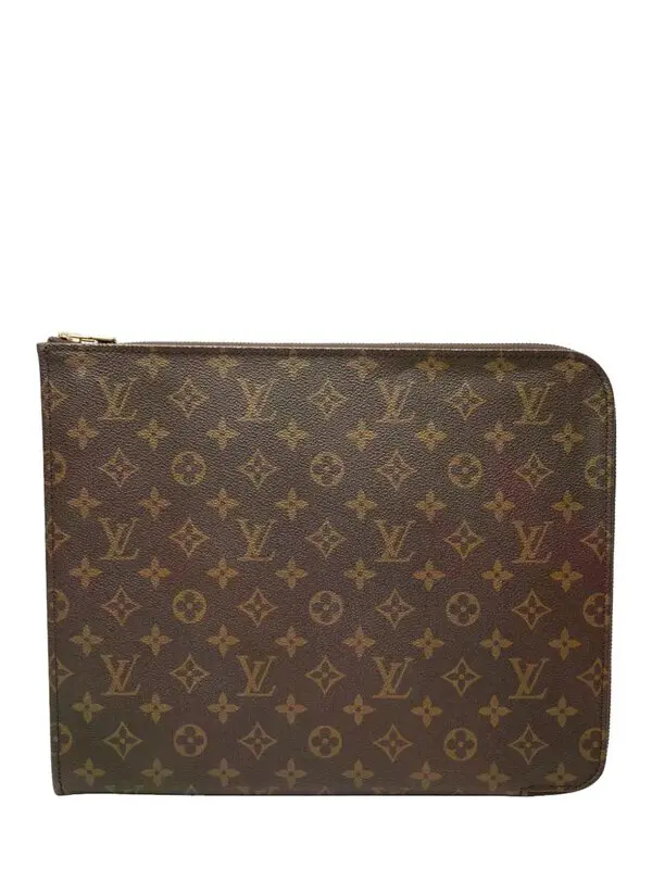 LOUIS VUITTON 1988 Monogram Poche Documents Portfolio 30 Clutch Bag - Brown