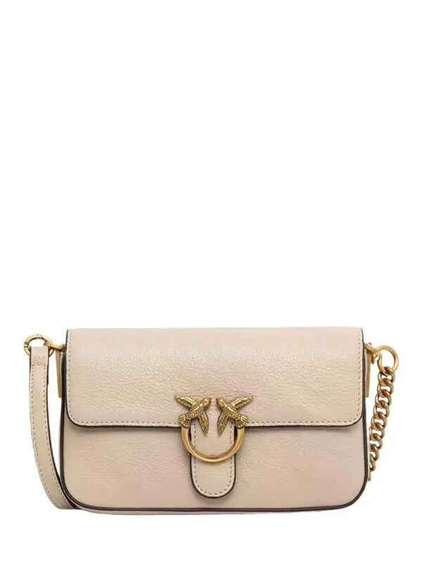 Pinko Love Birds Leather Cross Body Bag - Neutrals