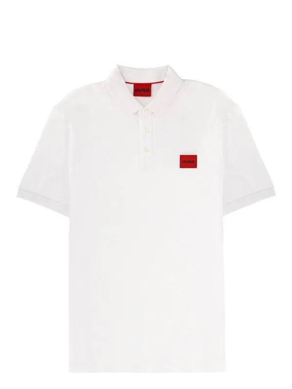 Hugo Polo Con Patch Logo - White