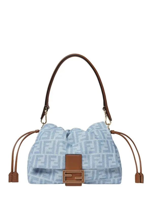Fendi Mamma Baguette Light Denim Crossbody Bag - Multicolor