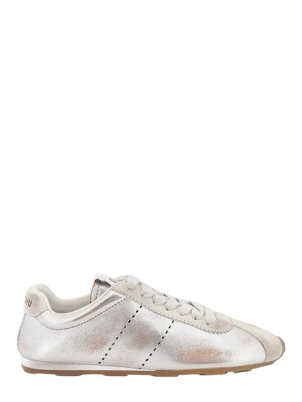 Miu Miu Vintage Silver Leather Sneakers - Multicolor