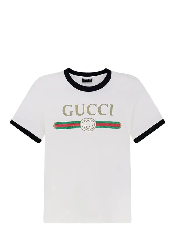 Gucci Cotton T-shirt With Iconic Print - Multicolor