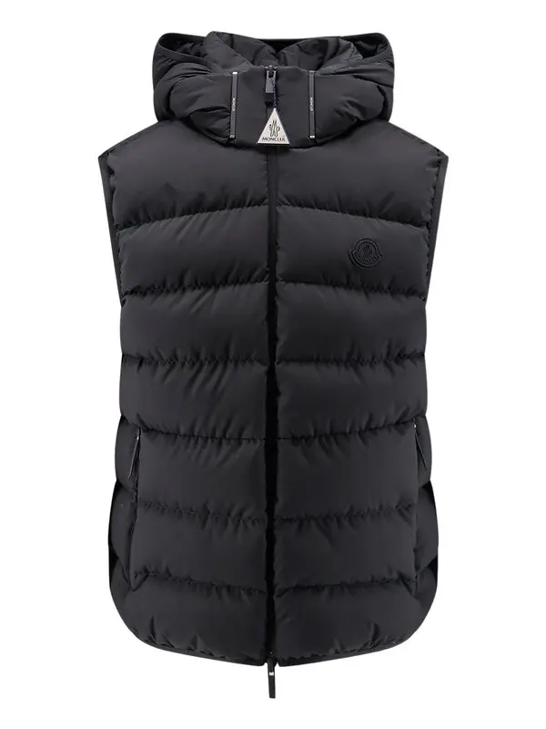 Moncler Sleeveless Down Jacket With Detachable Hood - Multicolor