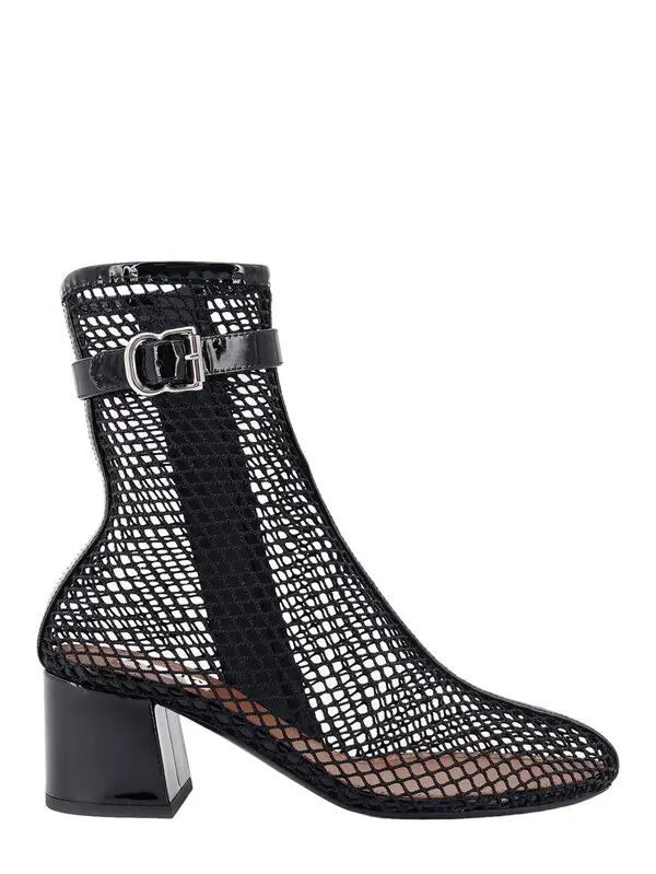 Alaïa Mesh And Patent Leather Buckled Boots - Multicolor