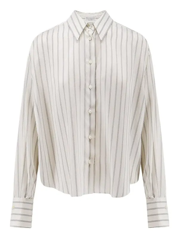 Brunello Cucinelli Striped Silk Shirt - Multicolor
