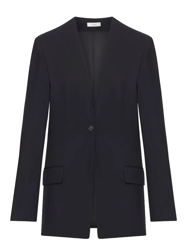 TOTEME Single-breasted Wool Blend Blazer - Black