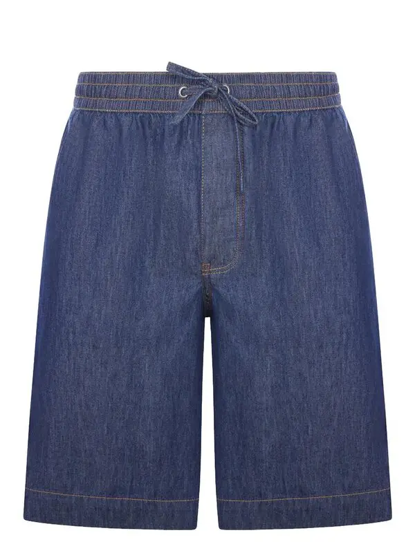Loewe Lightweight Cotton Chambray Shorts - Blue