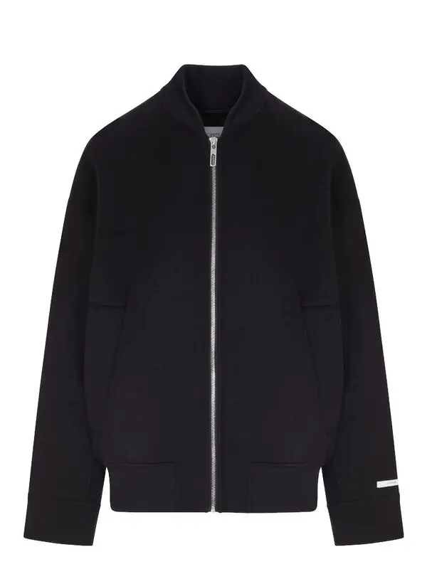 Sportmax Pure Wool Double Bomber Jacket - Black