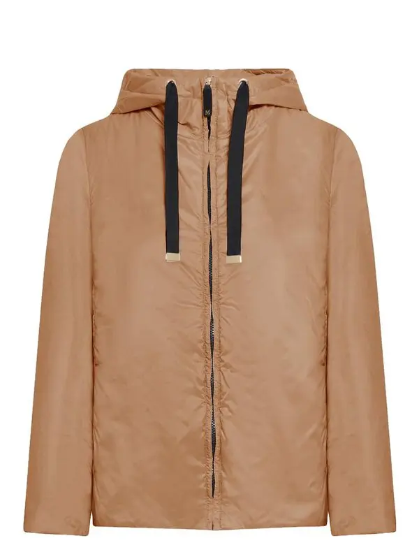 Max Mara Padded Jacket With Hood In Waterproof Canvas - Brown