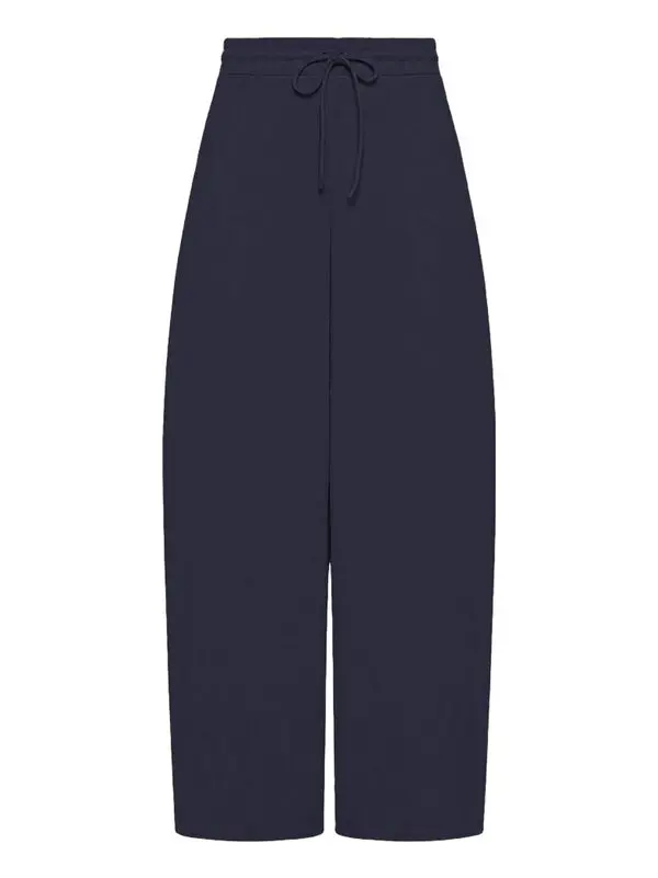 Max Mara Barrel Leg Technical Cotton Jersey Trousers - Blue