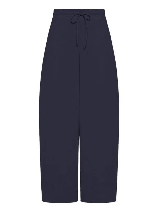 Max Mara Barrel Leg Technical Cotton Jersey Trousers - Blue