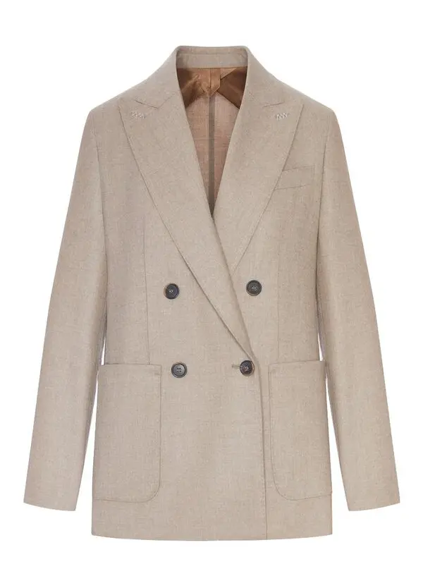 Max Mara Cashmere Foulé Blazer - Cream
