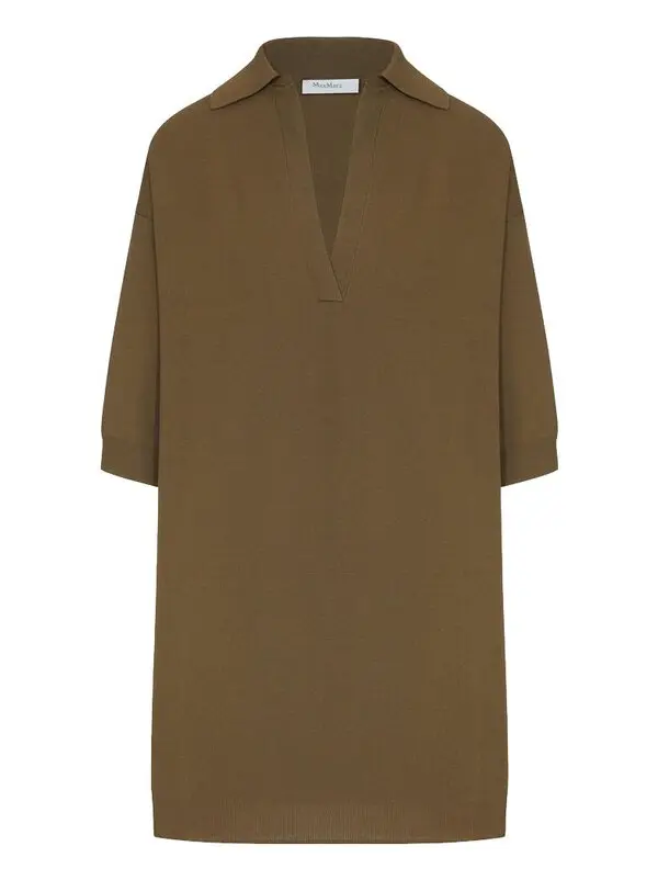 Max Mara Long Viscose Crepe Sweater - Yellow