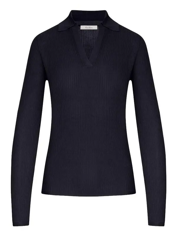 Max Mara Cashmere And Silk Polo Sweater - Blue