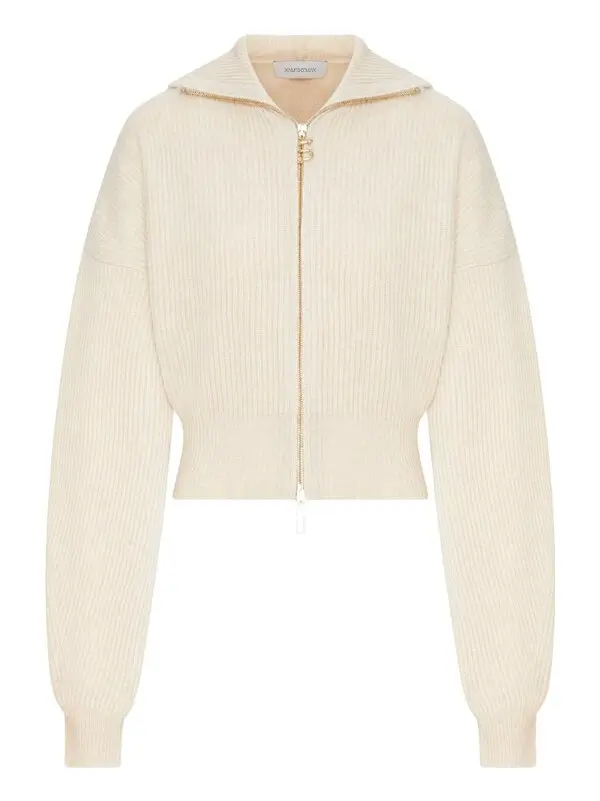 Sportmax Ribbed Wool Cardigan With Wide Collar - Multicolor