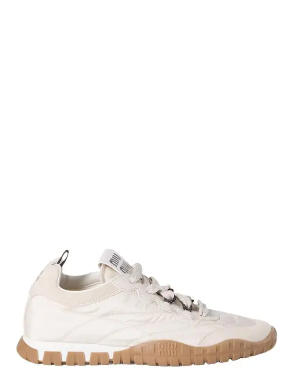 Miu Miu Technical Fabric And Suede Tyres Sneakers - Black