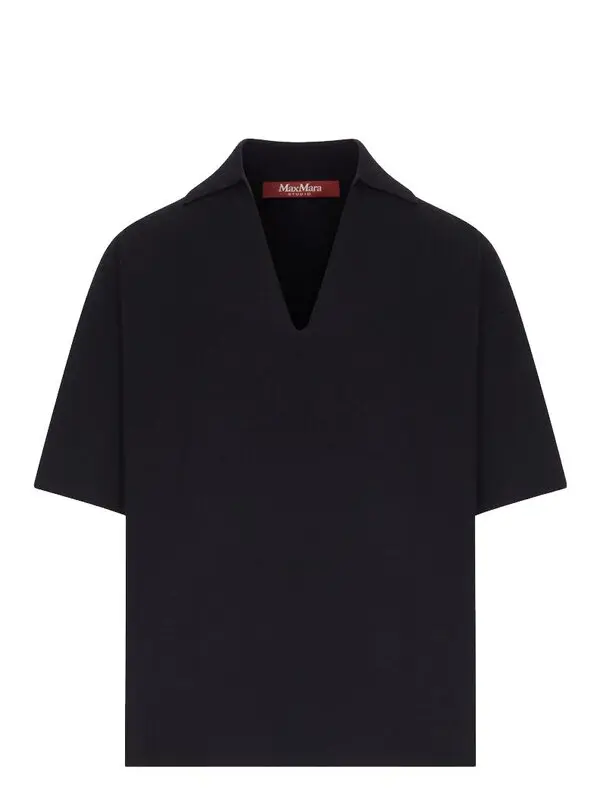 Max Mara Viscose Polo Sweater - Black