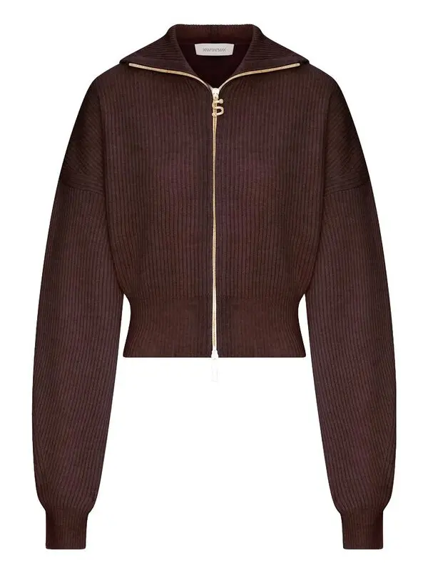 Sportmax Ribbed Wool Cardigan With Wide Collar - Multicolor