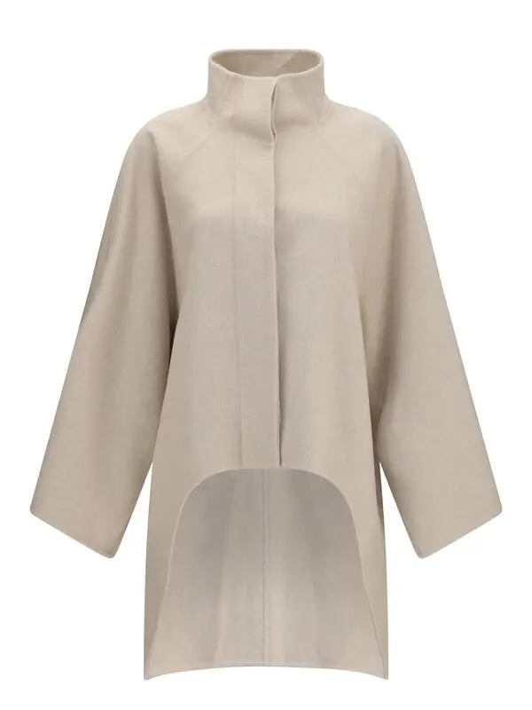 Alaïa Asymmetric Double Face Cashmere Coat - Cream