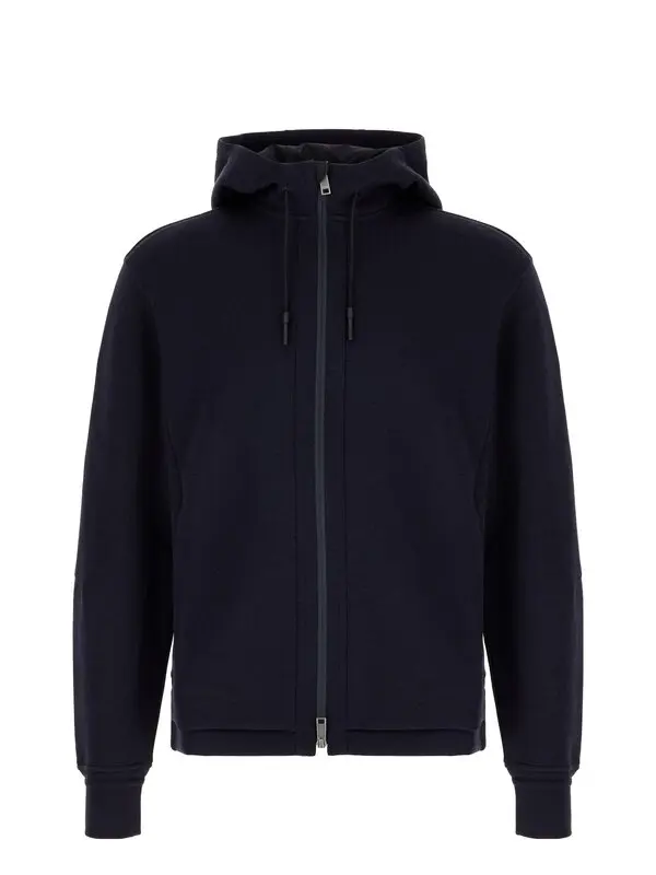 Zegna Hooded Sweatshirt With Full Zip - Multicolor