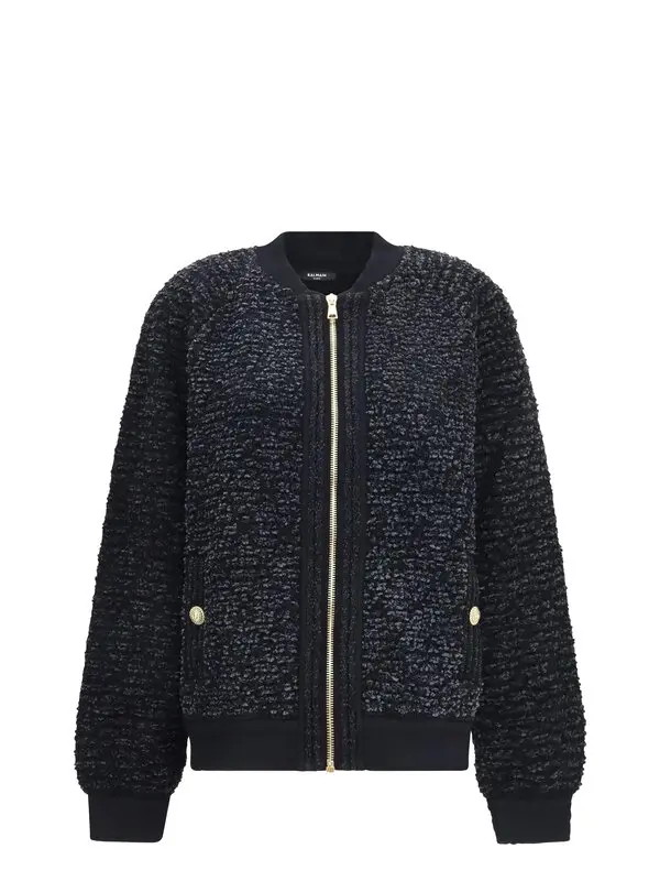 Balmain Zip Jacket With Sequin Details - Black