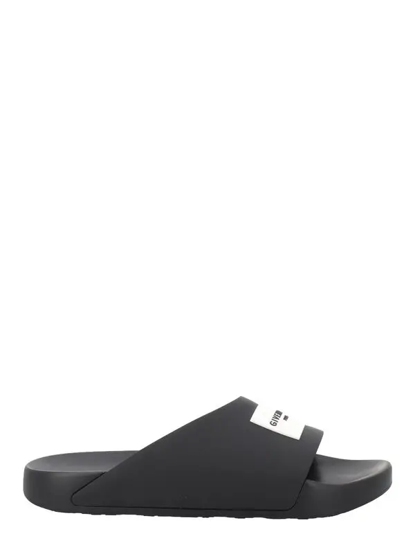 Givenchy Flat Logo Slides - Black