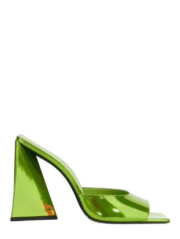 Attico Devon Metallic High Heel Mules - Green