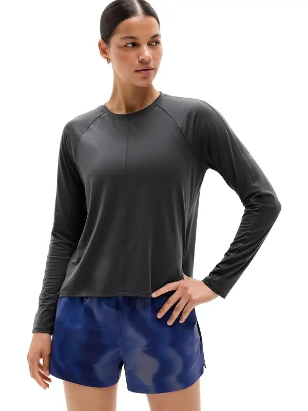 Athleta Trainknit Long Sleeve Top - Ash