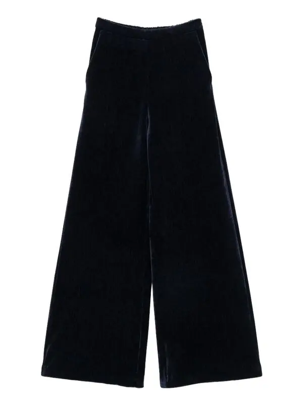 FORTE_FORTE Velvet High-waisted Trousers - Blue