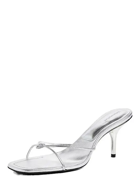REFORMATION Cooper Heeled Sandals - Silver Leather