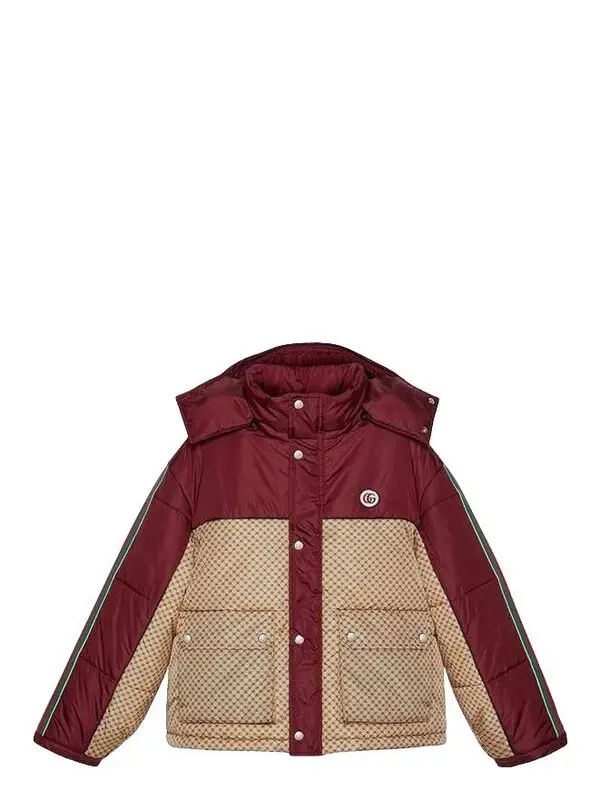 Gucci Gg Parachute Nylon Padded Jacket - Burgundy